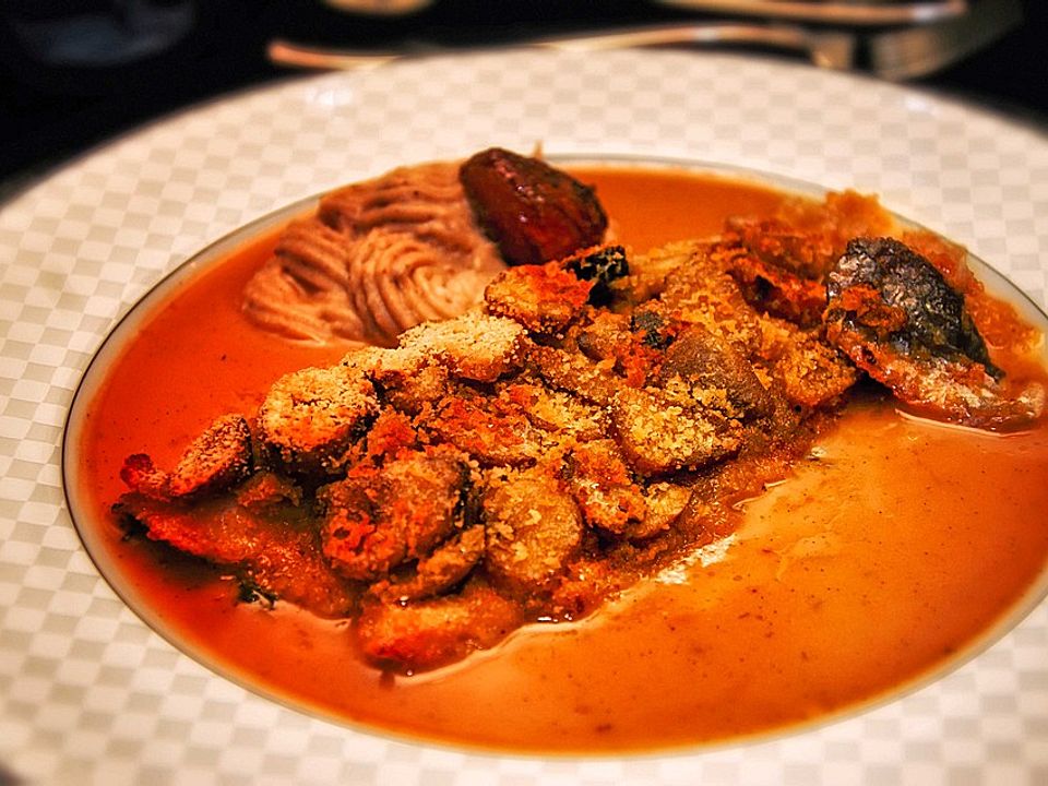 Wolfsbarschfilet mit Maronenschuppen| Chefkoch