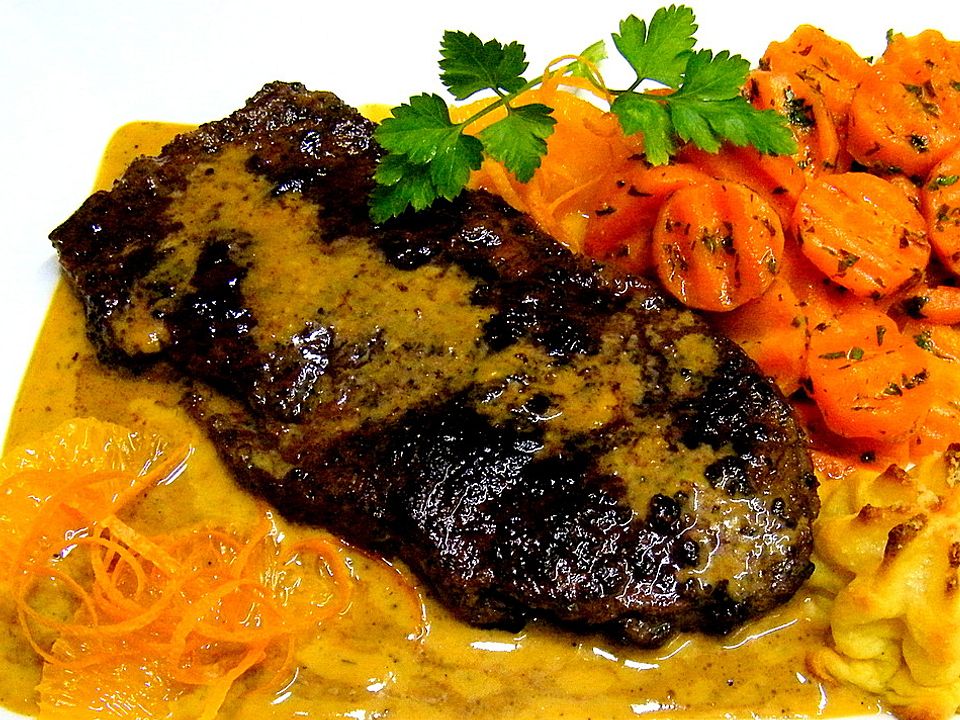 Rindersteak mit Orangen - Wacholder - Sauce von Hias2000 | Chefkoch