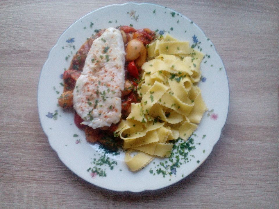 Toskanischer Tomatentopf mit Seehechtfilet von alex220995| Chefkoch