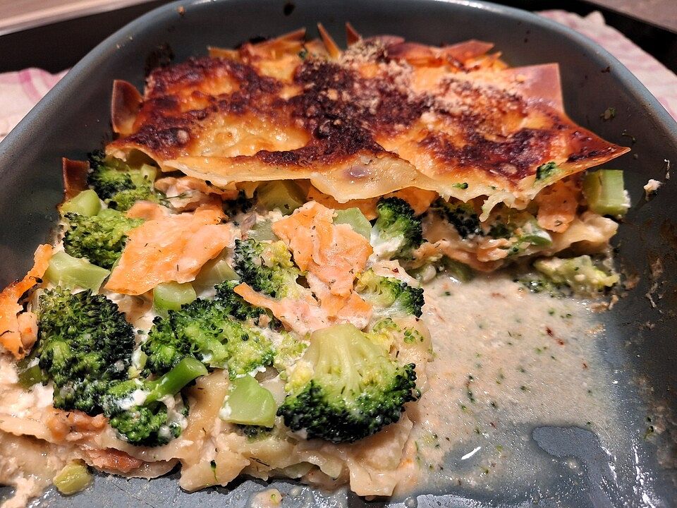 Brokkoli Lachs Lasagne