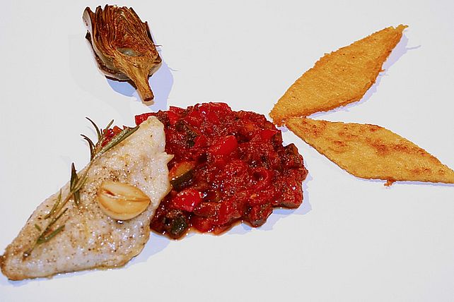 Feuervogels Doradefilet auf Ratatouille mit Polentaschnittchen von ...